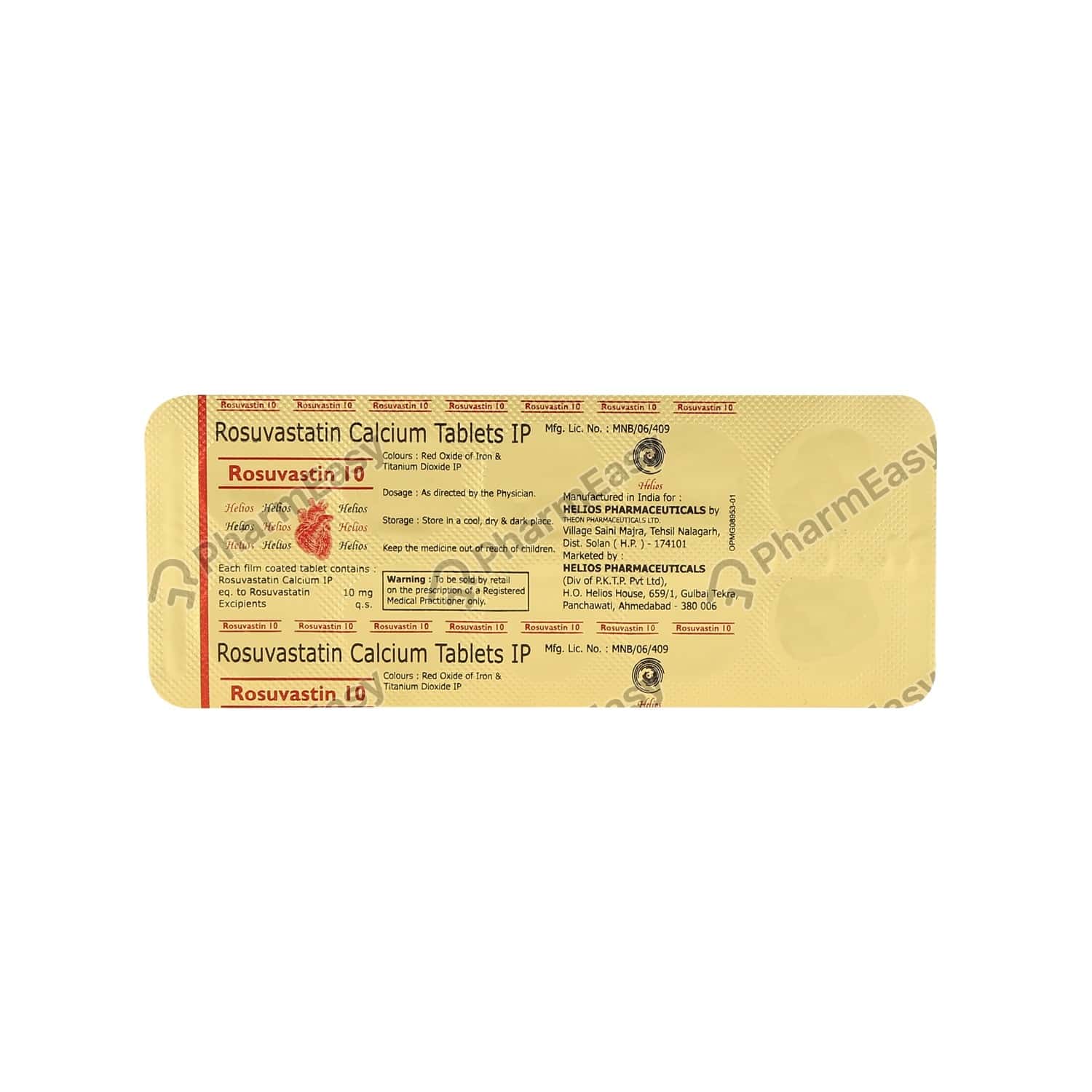Rosuvastin 10 MG Tablet (10) - Uses, Side Effects, Dosage, Composition ...