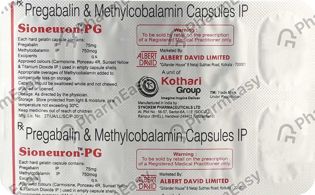 Sioneuron Pg Strip Of 10 Capsules: Uses, Side Effects, Price & Dosage ...