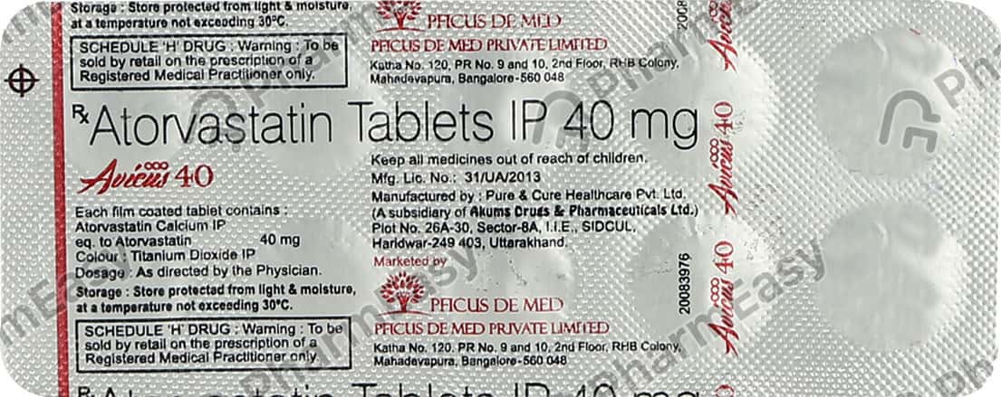 Avicus 40 MG Tablet (10): Uses, Side Effects, Price & Dosage | PharmEasy