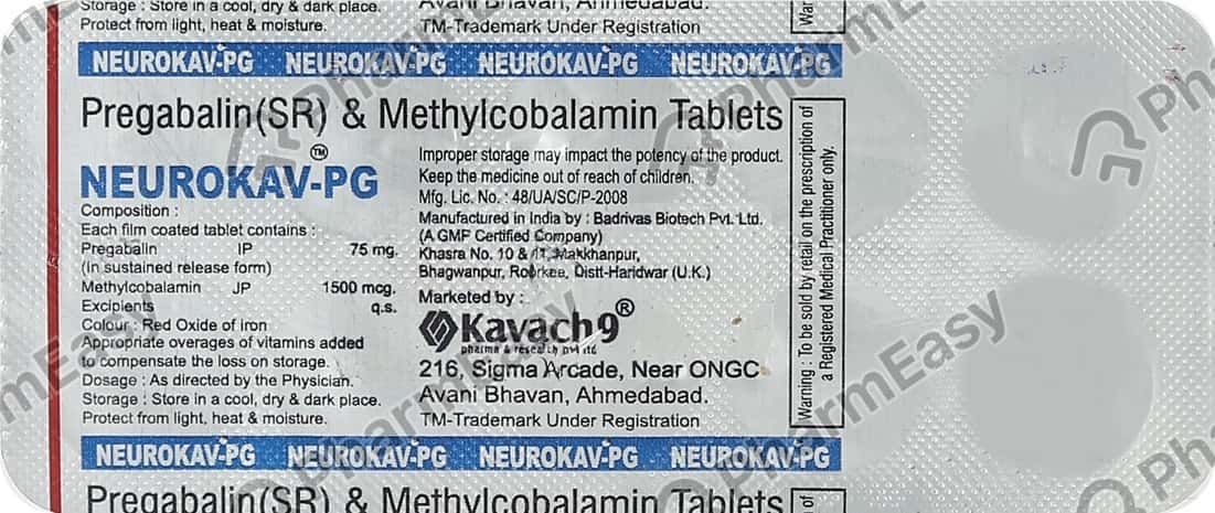 Neurokav Pg Strip Of 10 Tablets: Uses, Side Effects, Price & Dosage ...