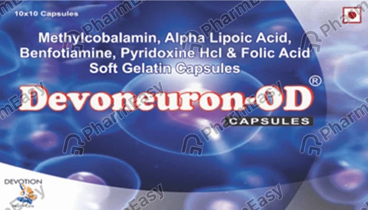 Buy Devoneuron Od Strip Of 10 Capsules Online & Save Up to 24% at PharmEasy