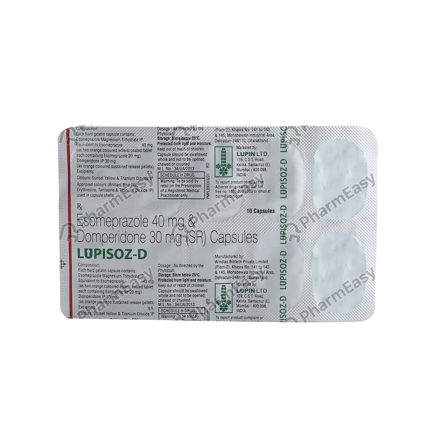 Lupisoz D Strip Of 10 Capsules - Uses, Side Effects, Dosage ...