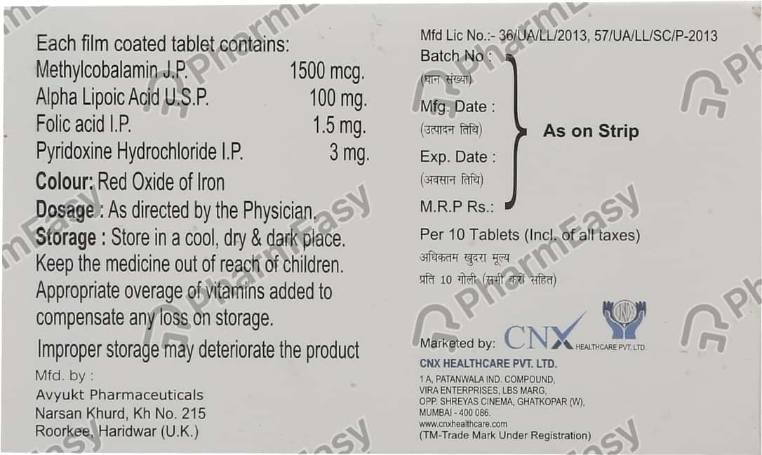 Becocnx Od Strip Of 10 Tablets: Uses, Side Effects, Price & Dosage ...