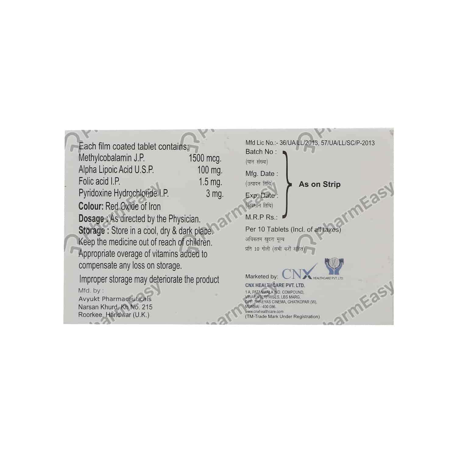 Buy Becocnx Od Strip Of 10 Tablets Online at Flat 18% OFF* | PharmEasy