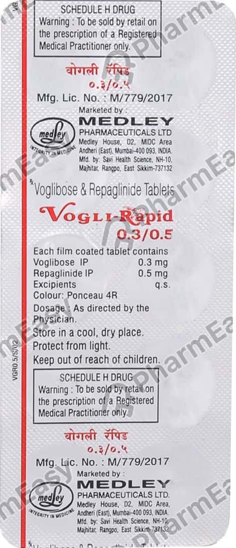 Vogli Rapid 0.3/0.5 Strip Of 10 Tablets: Uses, Side Effects, Price ...