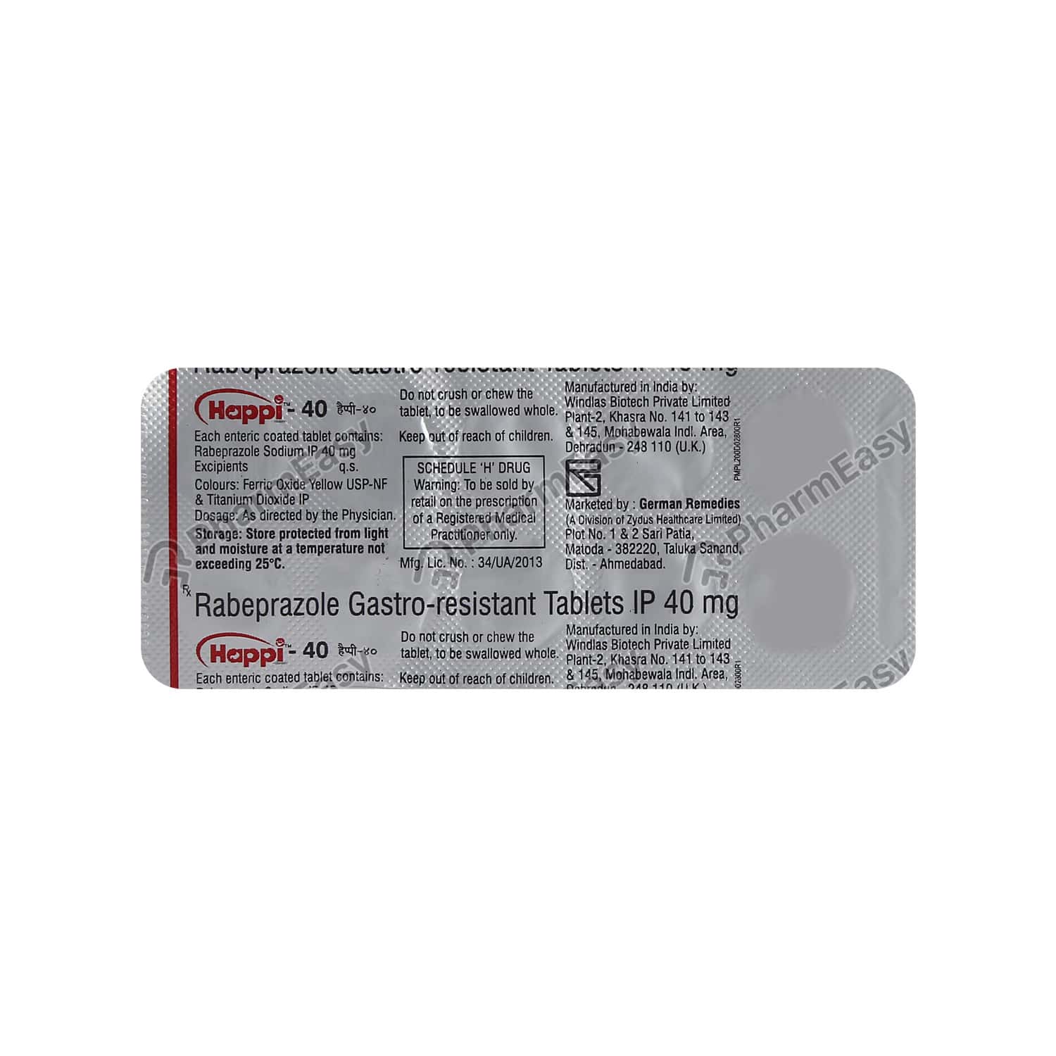 Happi 40 MG Tablet (10) - Uses, Side Effects, Dosage, Composition ...