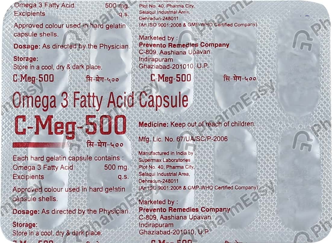 Buy C Meg 500 MG Capsule (10) Online at Flat 15% OFF | PharmEasy