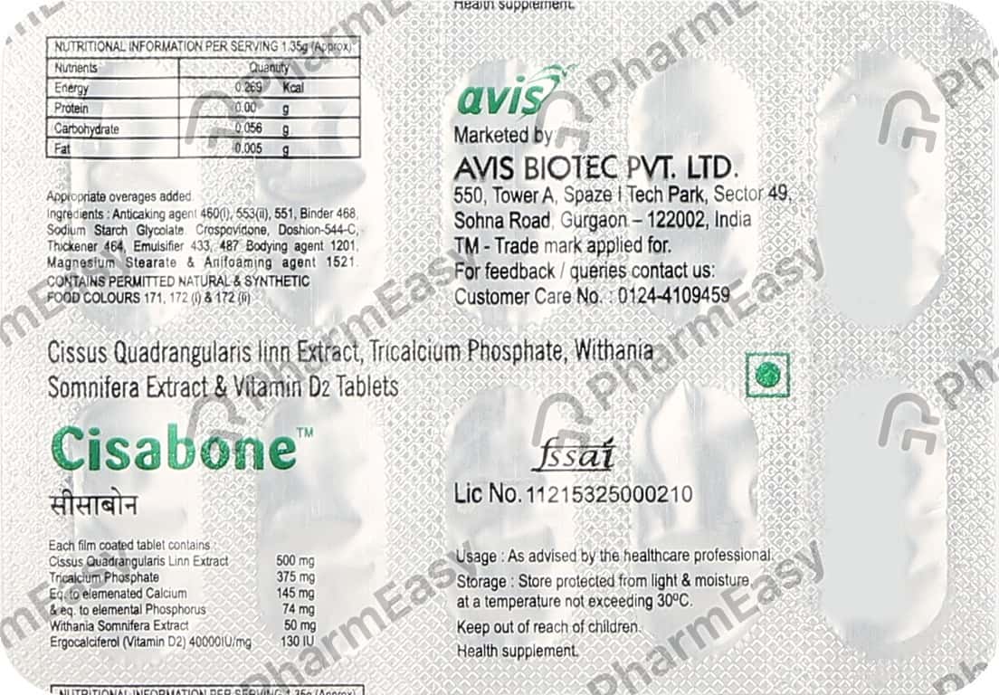 Buy CISABONE STRIP OF 10 TABLETS Online & Get Upto 60% OFF at PharmEasy