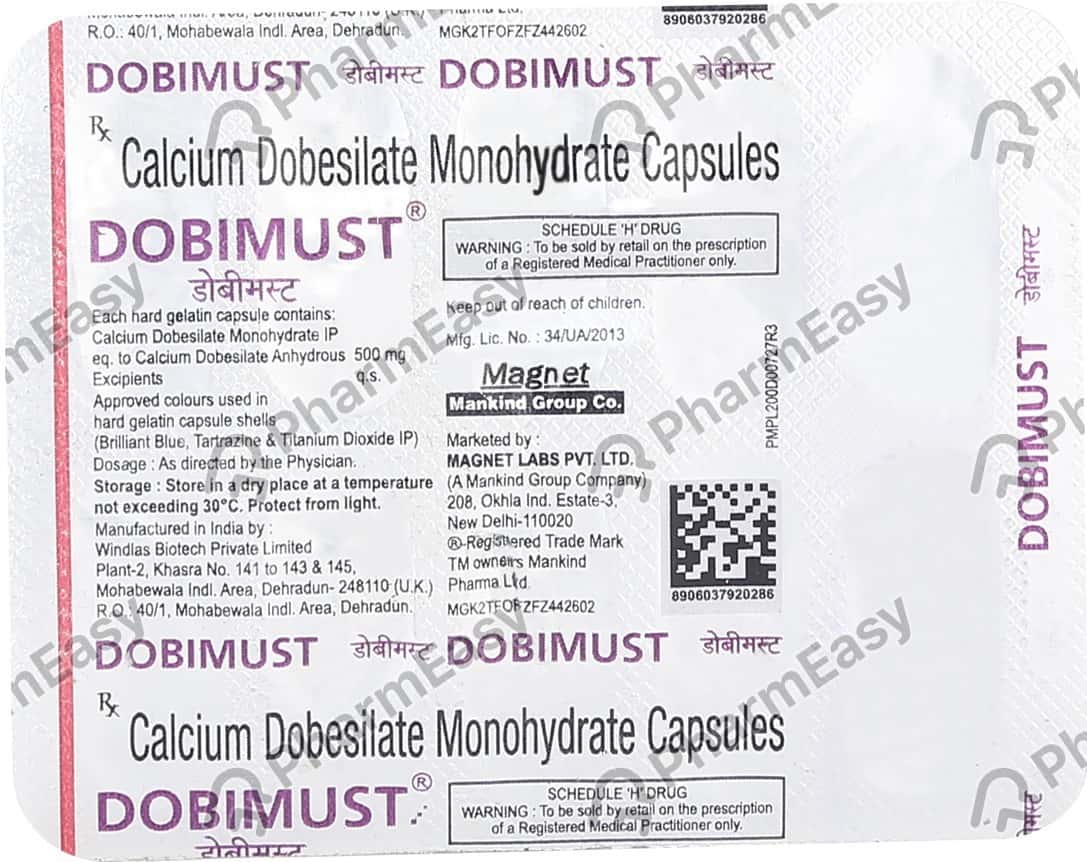 Dobimust 500 MG Capsule (10): Uses, Side Effects, Price & Dosage ...