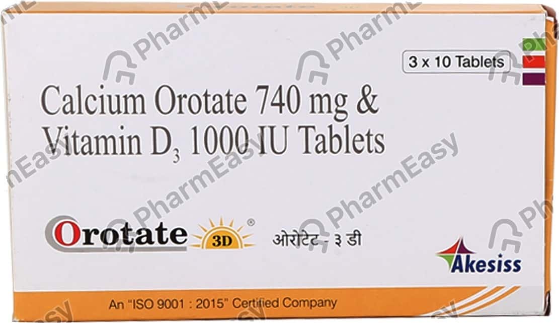 Orotate 3d Strip Of 10 Tablets: Uses, Side Effects, Price & Dosage ...