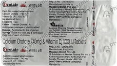 Orotate 3d Strip Of 10 Tablets: Uses, Side Effects, Price & Dosage ...