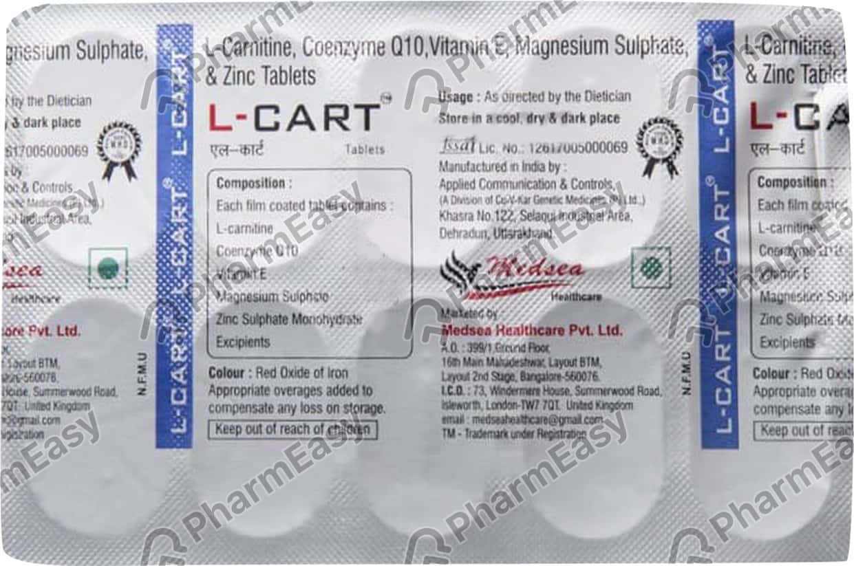 Buy L Cart Strip Of 10 Tablets Online at Flat 15% OFF | PharmEasy