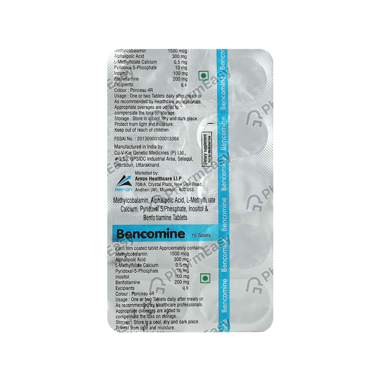 Buy Bencomine Tab 10'S Online at Flat 18% OFF* | PharmEasy