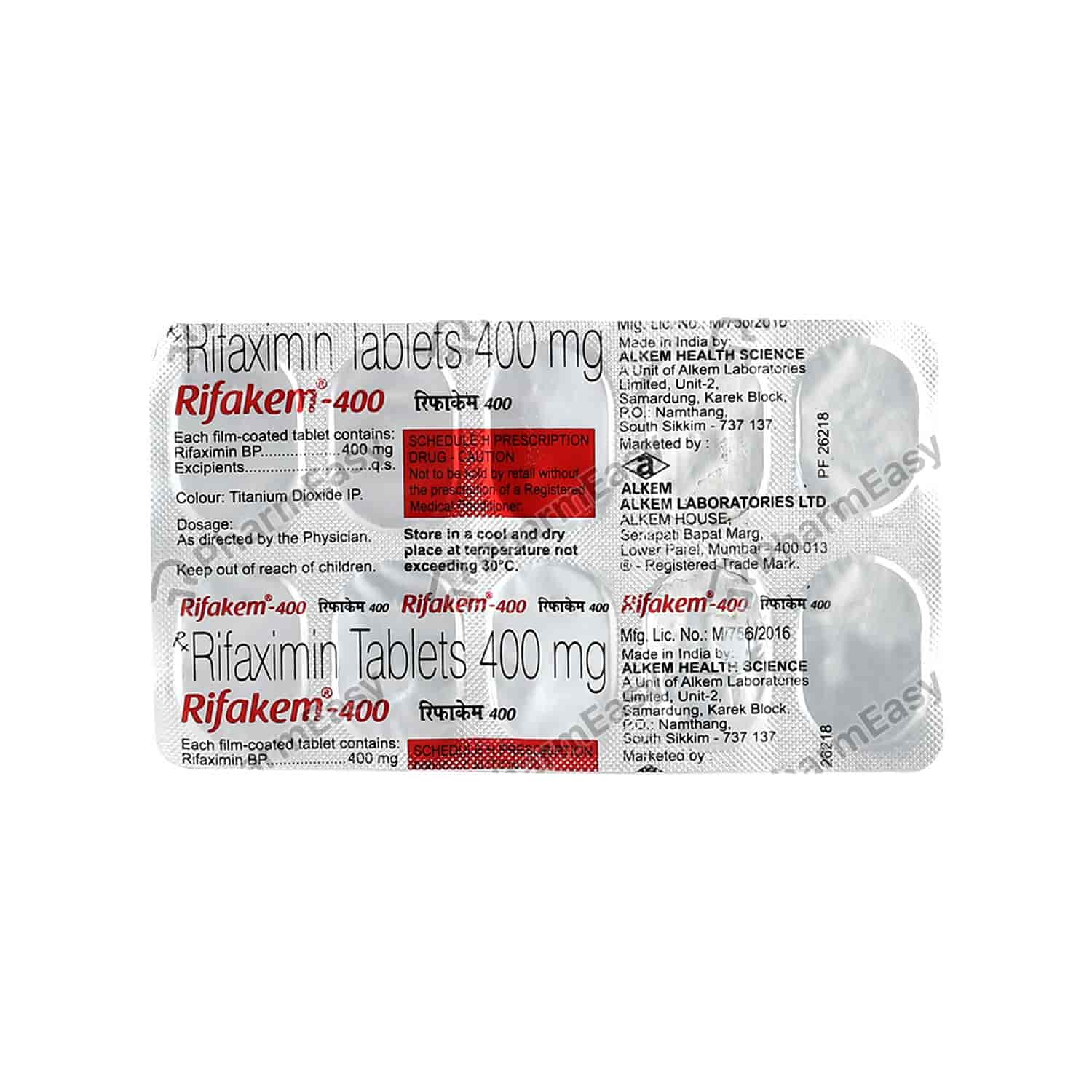 Buy Rifakem 400 Strip Of 10 Tablets Online at Flat 18% OFF* | PharmEasy