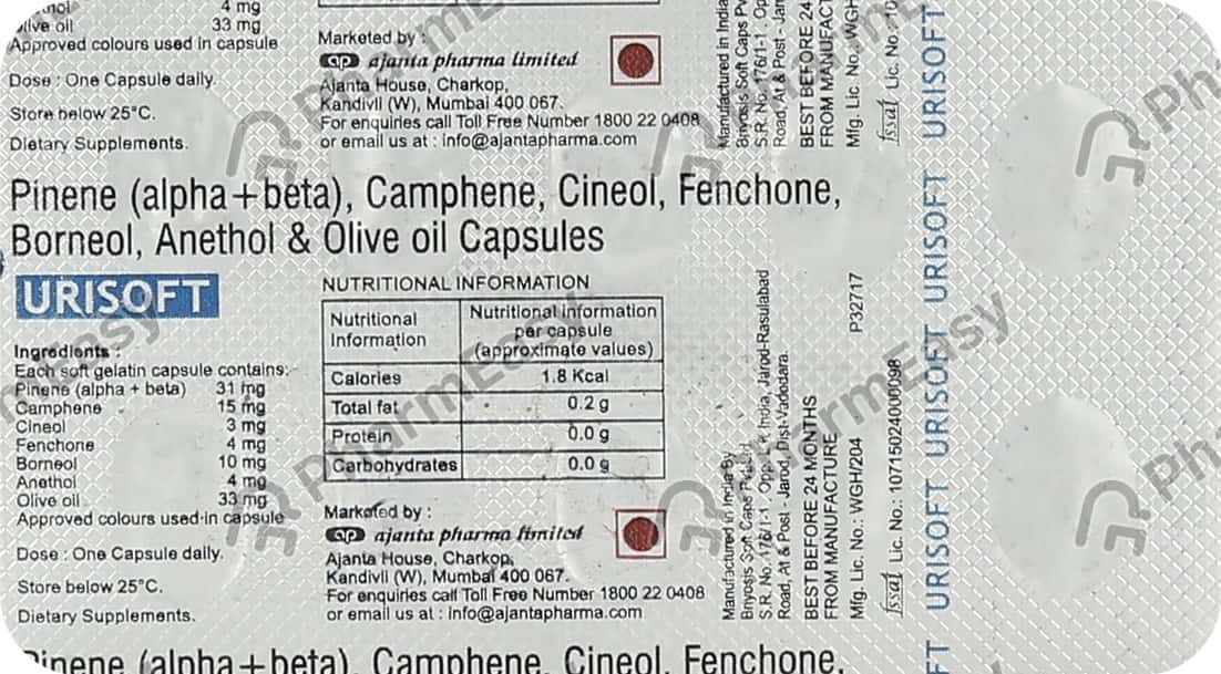 Buy Urisoft Strip Of 10 Capsules Online at Flat 15% OFF | PharmEasy