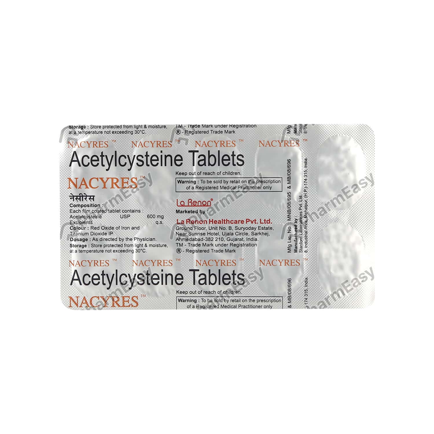 Buy Nacyres 600 MG Tablet (10) Online at Flat 18% OFF* | PharmEasy