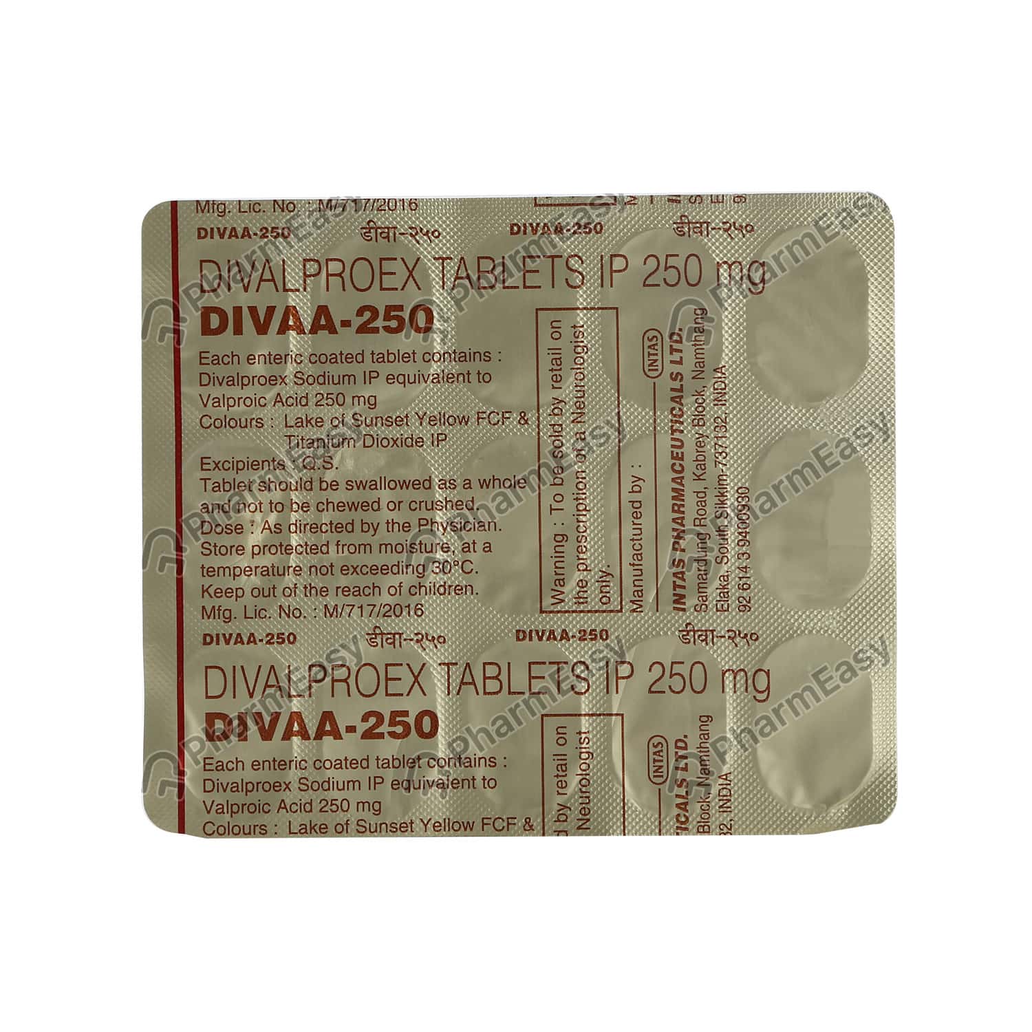 Buy Divaa 250 MG Tablet (15) Online at Flat 18% OFF* | PharmEasy