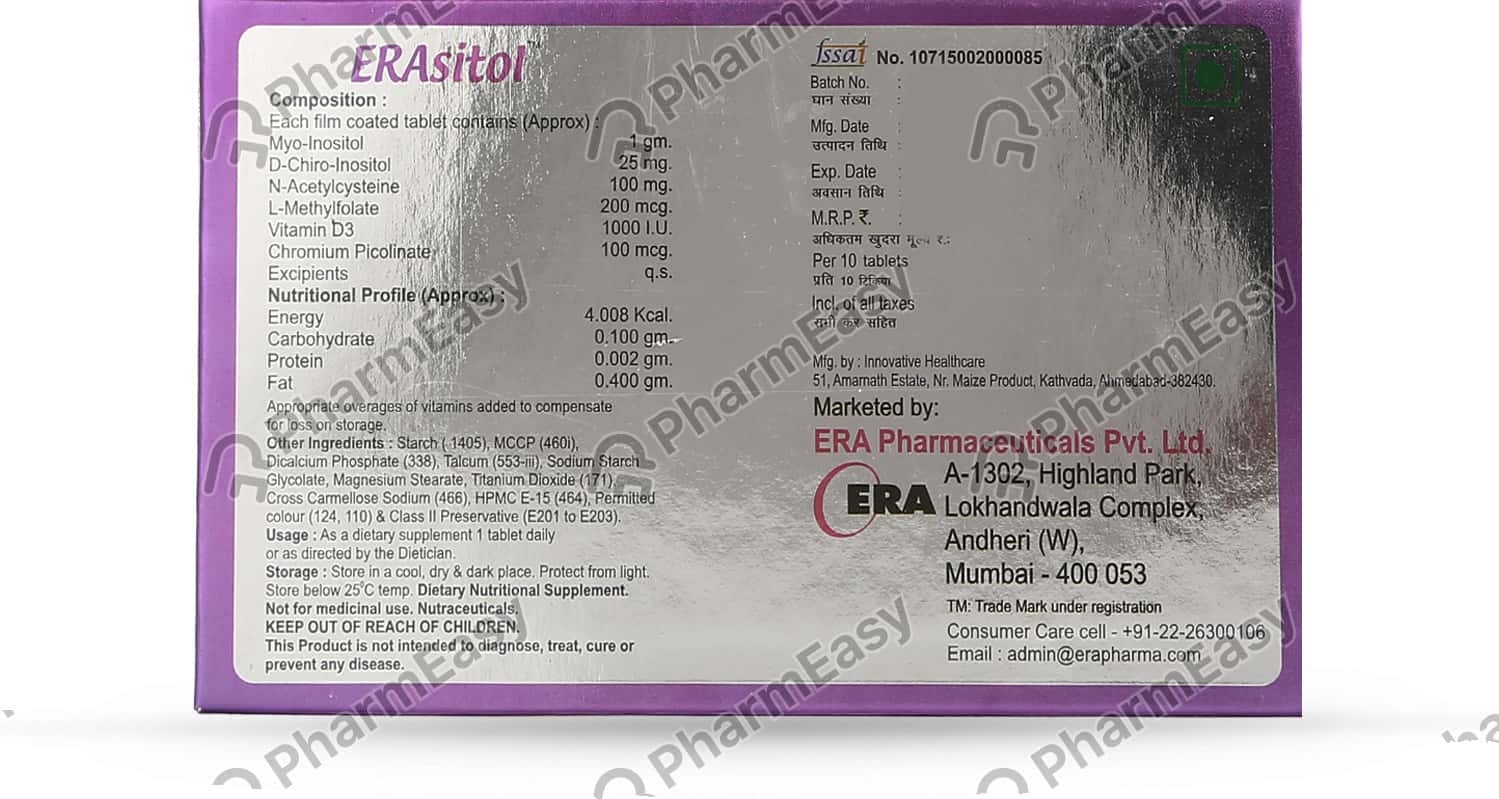 Buy Erasitol Strip Of 10 Tablets Online at Flat 15% OFF | PharmEasy