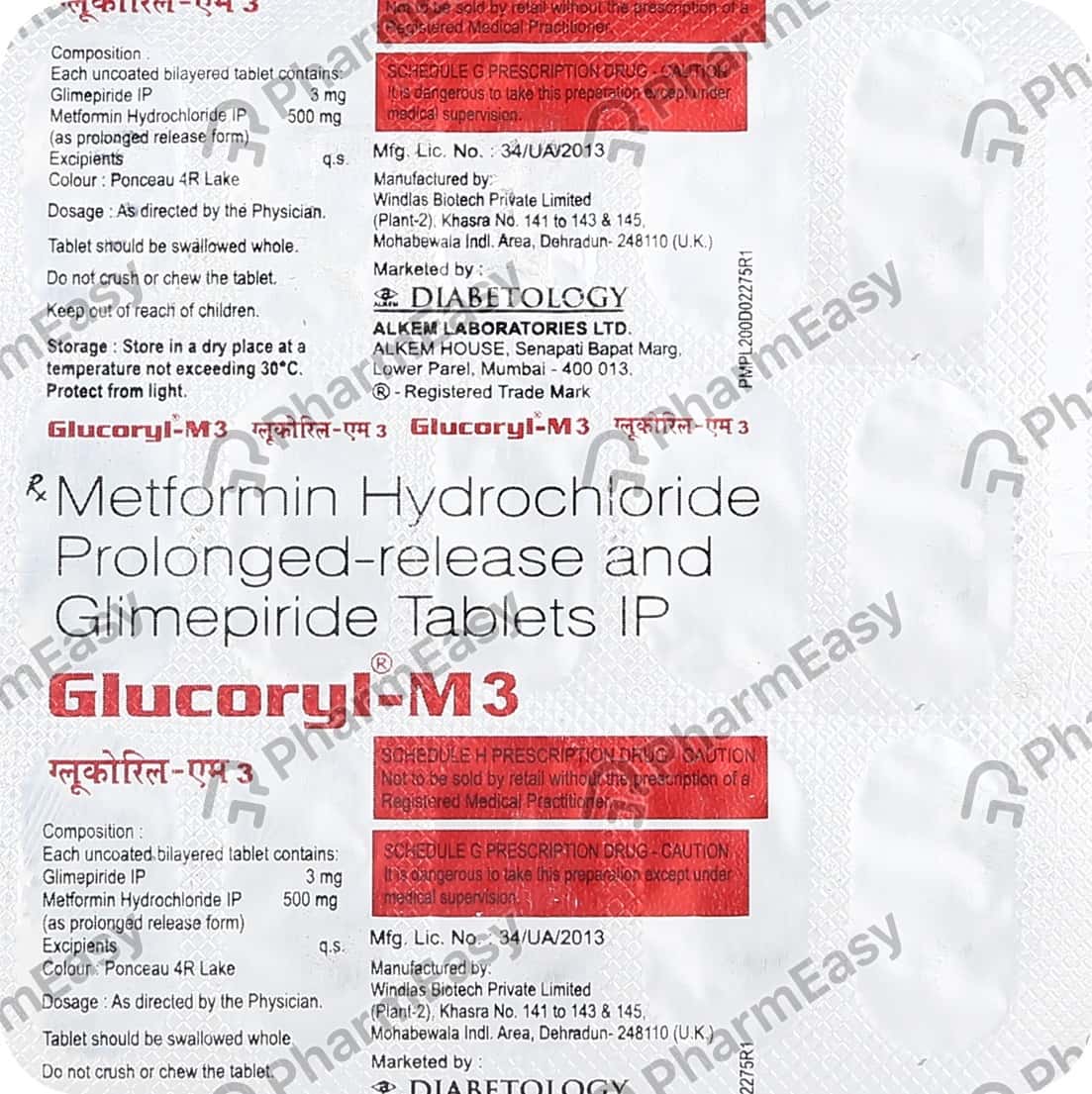Glucoryl M3 Strip Of 15 Tablets: Uses, Side Effects, Price & Dosage ...