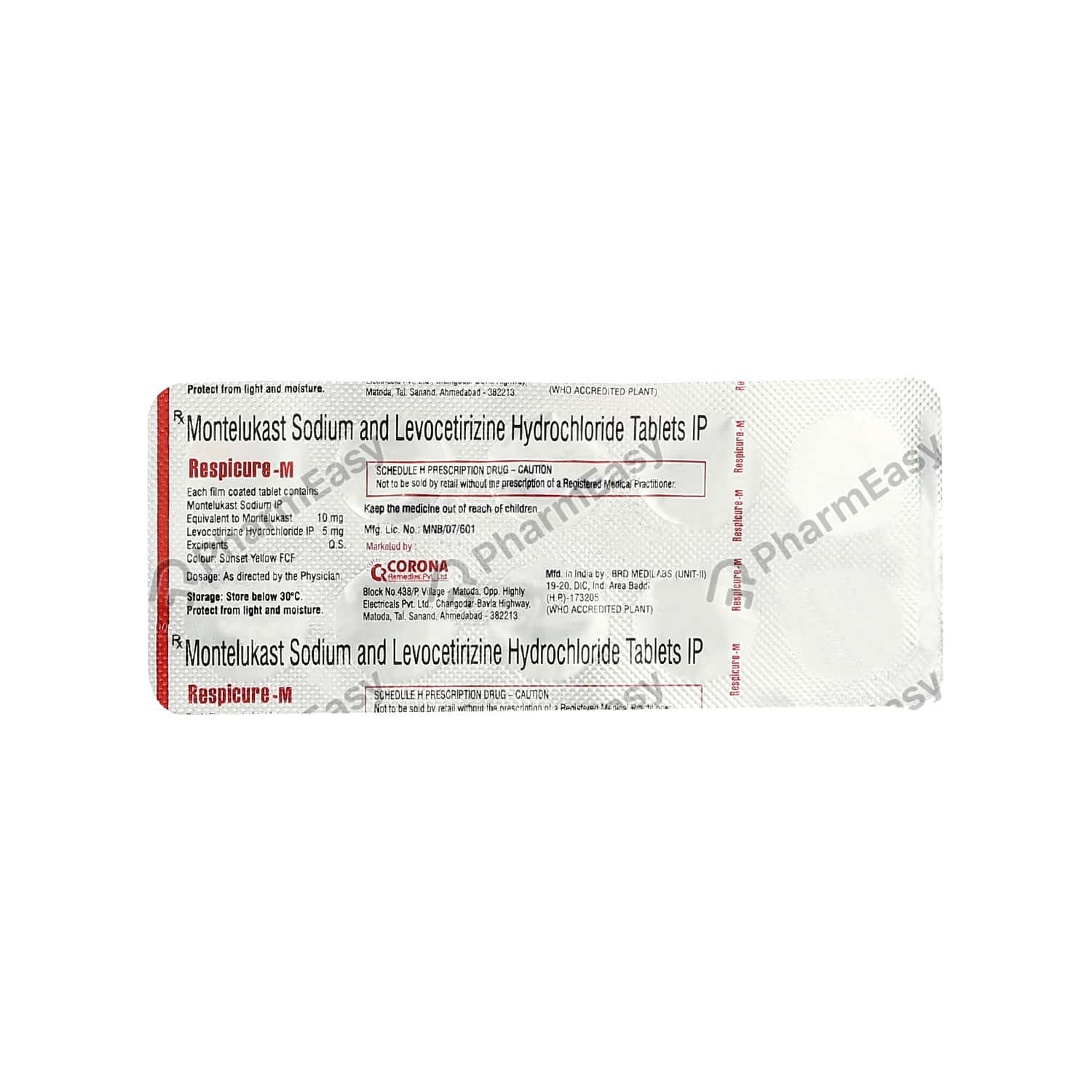 Respicure M Strip Of 10 Tablets - Uses, Side Effects, Dosage ...