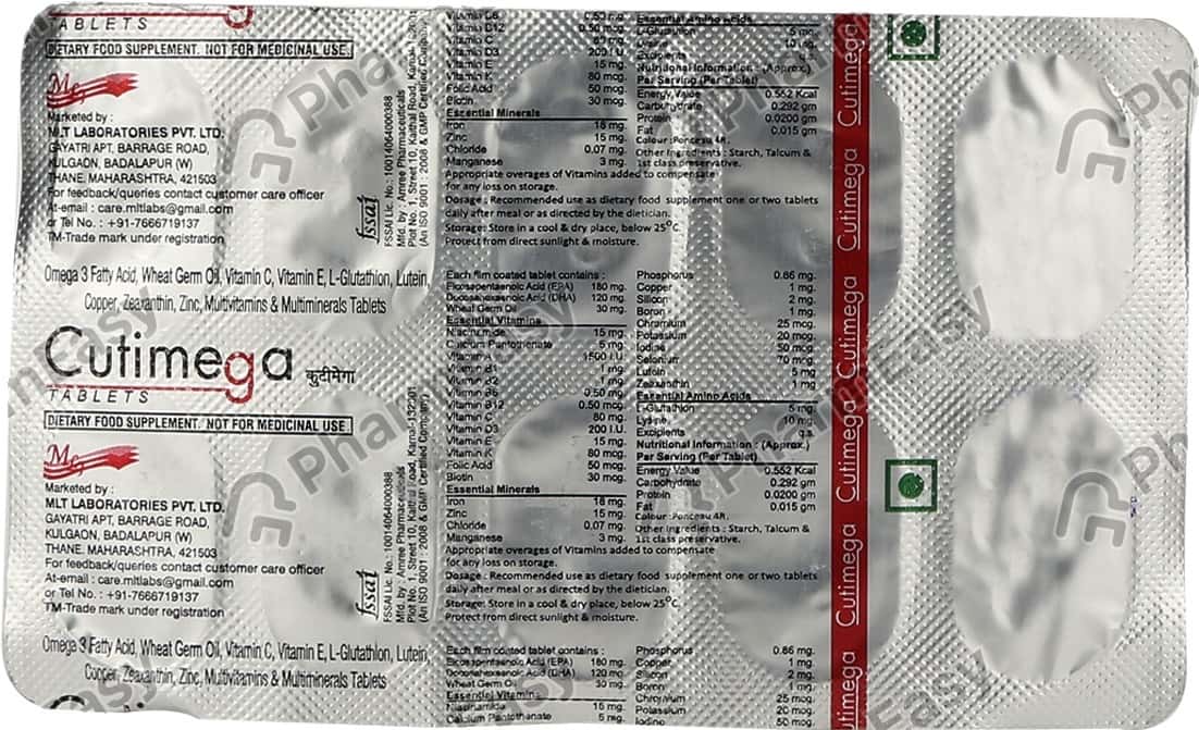 Buy Cutimega Tablet (10) Online at Flat 15% OFF | PharmEasy