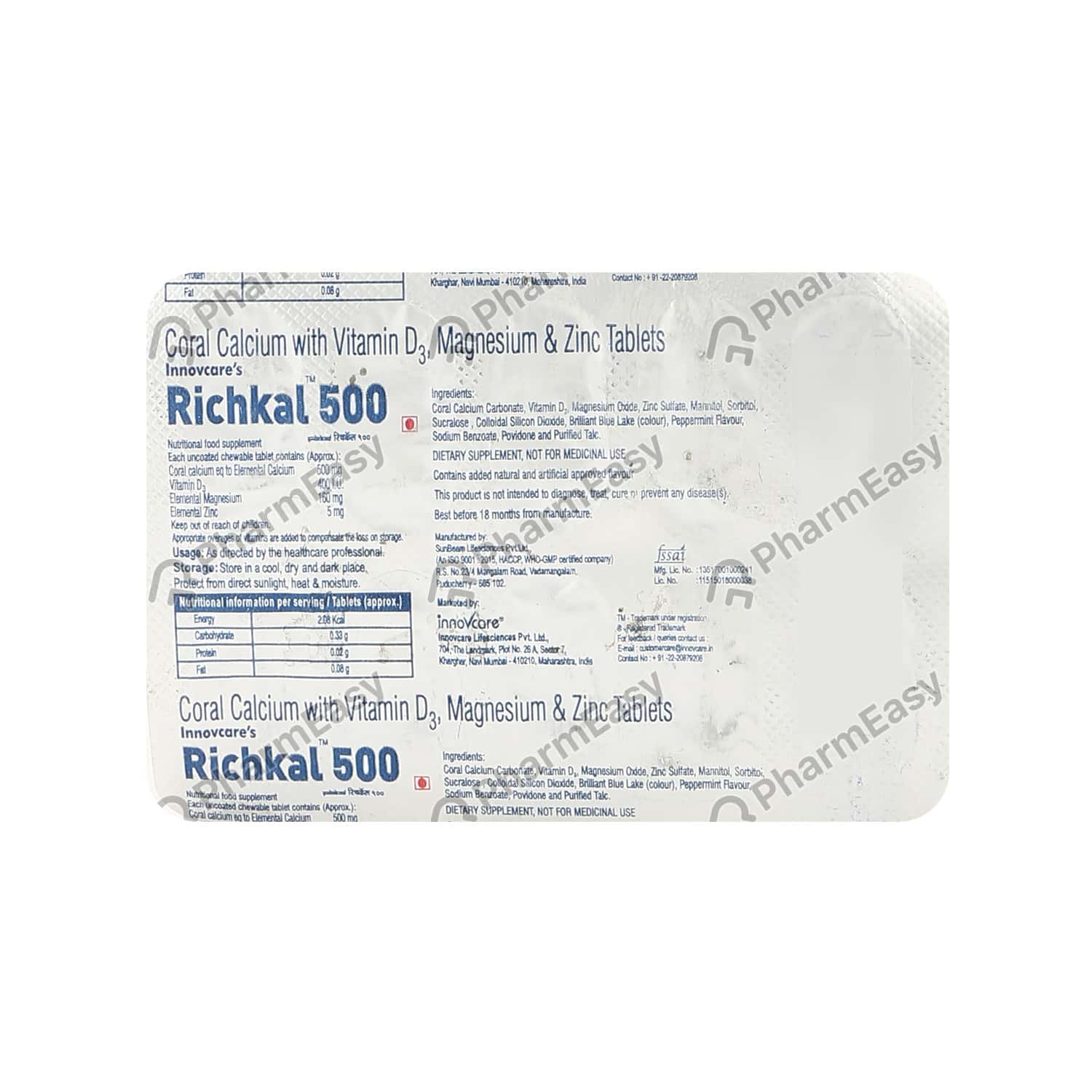 Buy Richkal 500 Strip Of 10 Tablets Online at Flat 18% OFF* | PharmEasy
