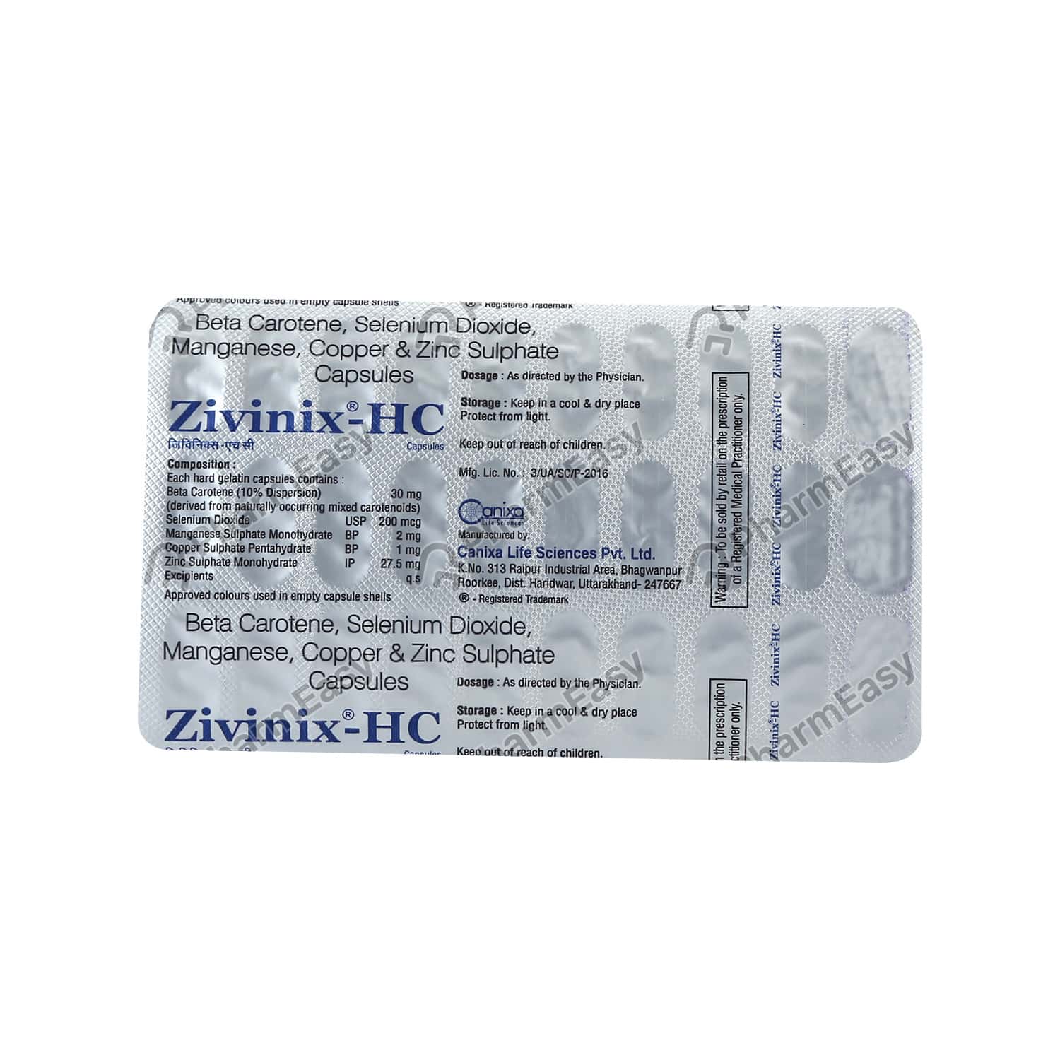 Buy Zivinix Hc Cap 30'S Online at Flat 18% OFF* | PharmEasy