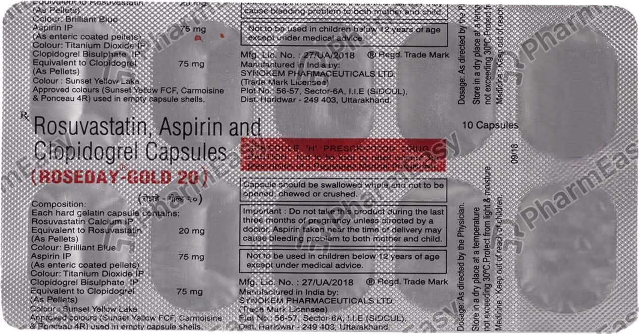 Roseday Gold 20 Strip Of 10 Capsules: Uses, Side Effects, Price, Dosage ...