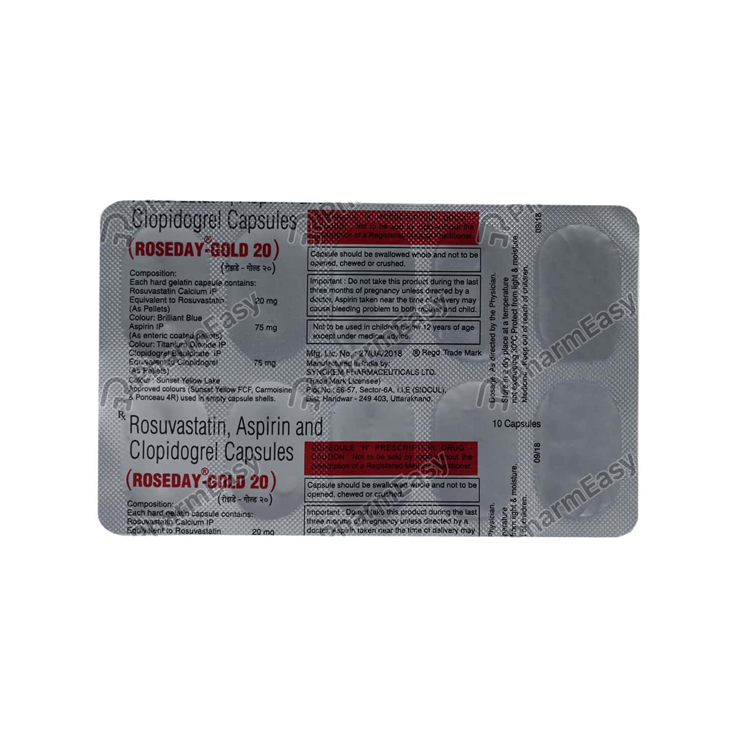 Buy Roseday Gold 20 Strip Of 10 Capsules Online at Flat 18% OFF ...