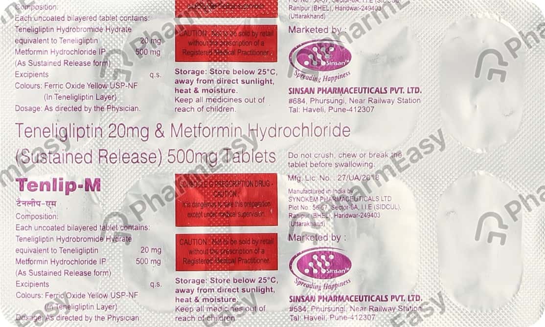 Tenlip M Strip Of 10 Tablets: Uses, Side Effects, Price & Dosage ...