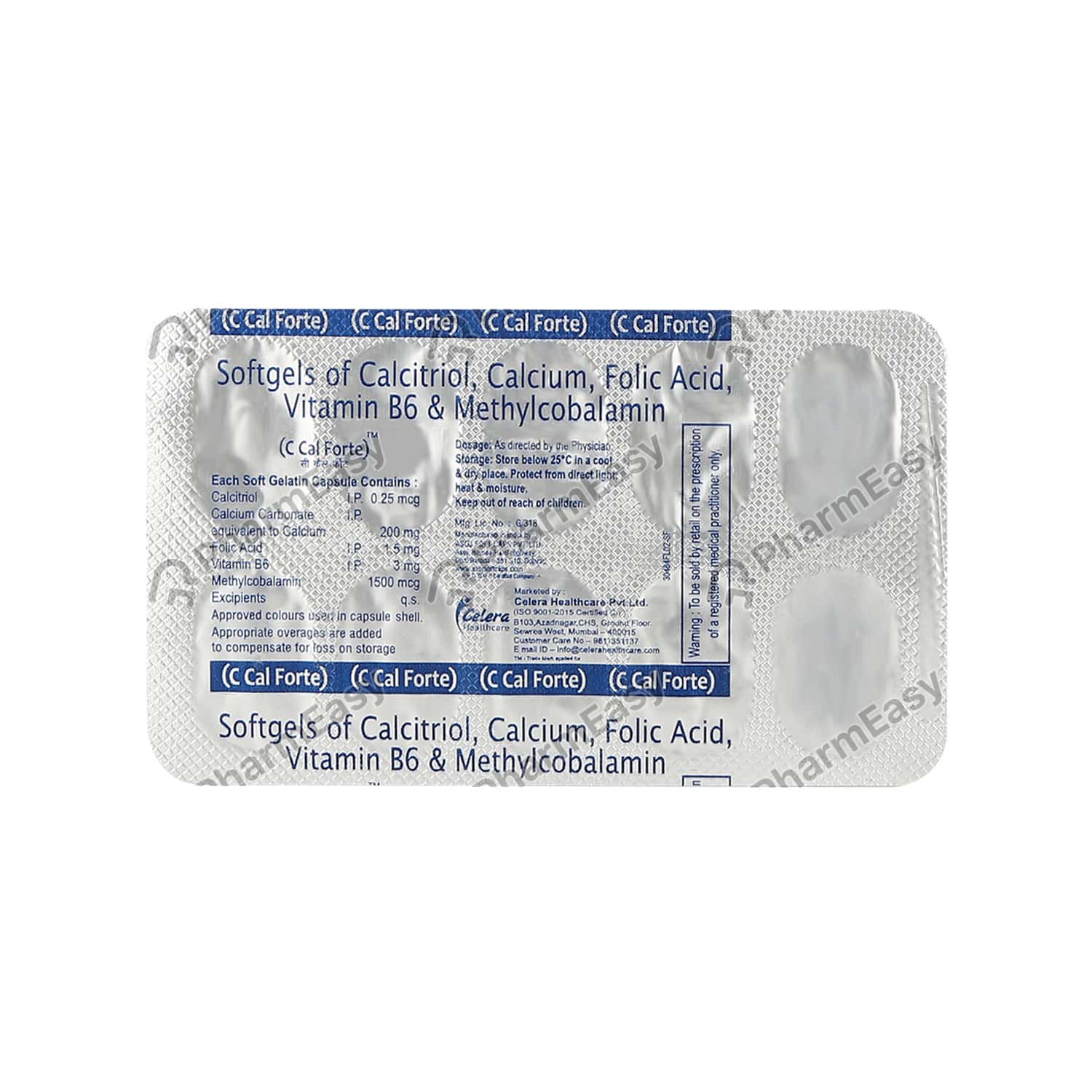 Buy C Cal Forte Strip Of 10 Capsules Online at Flat 18% OFF* | PharmEasy