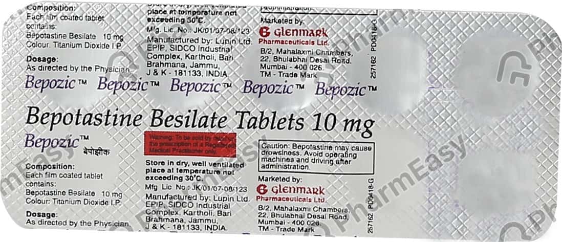 Buy Bepozic 10 MG Tablet (10) Online at Flat 15% OFF | PharmEasy