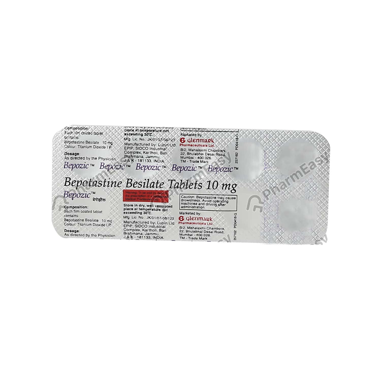 Buy Bepozic 10 MG Tablet (10) Online at Flat 18% OFF* | PharmEasy