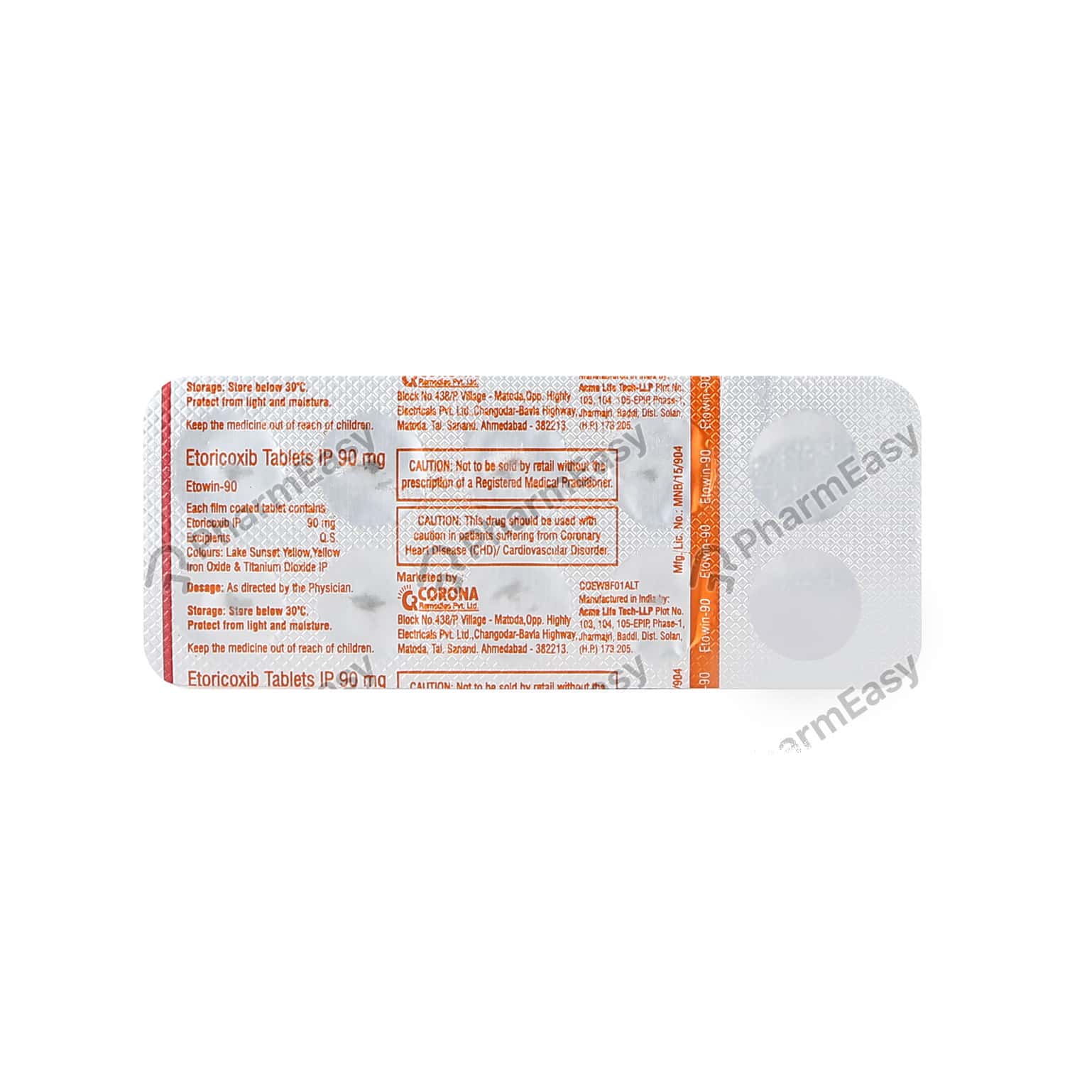 Etowin 90 MG Tablet (10) - Uses, Side Effects, Dosage, Composition ...
