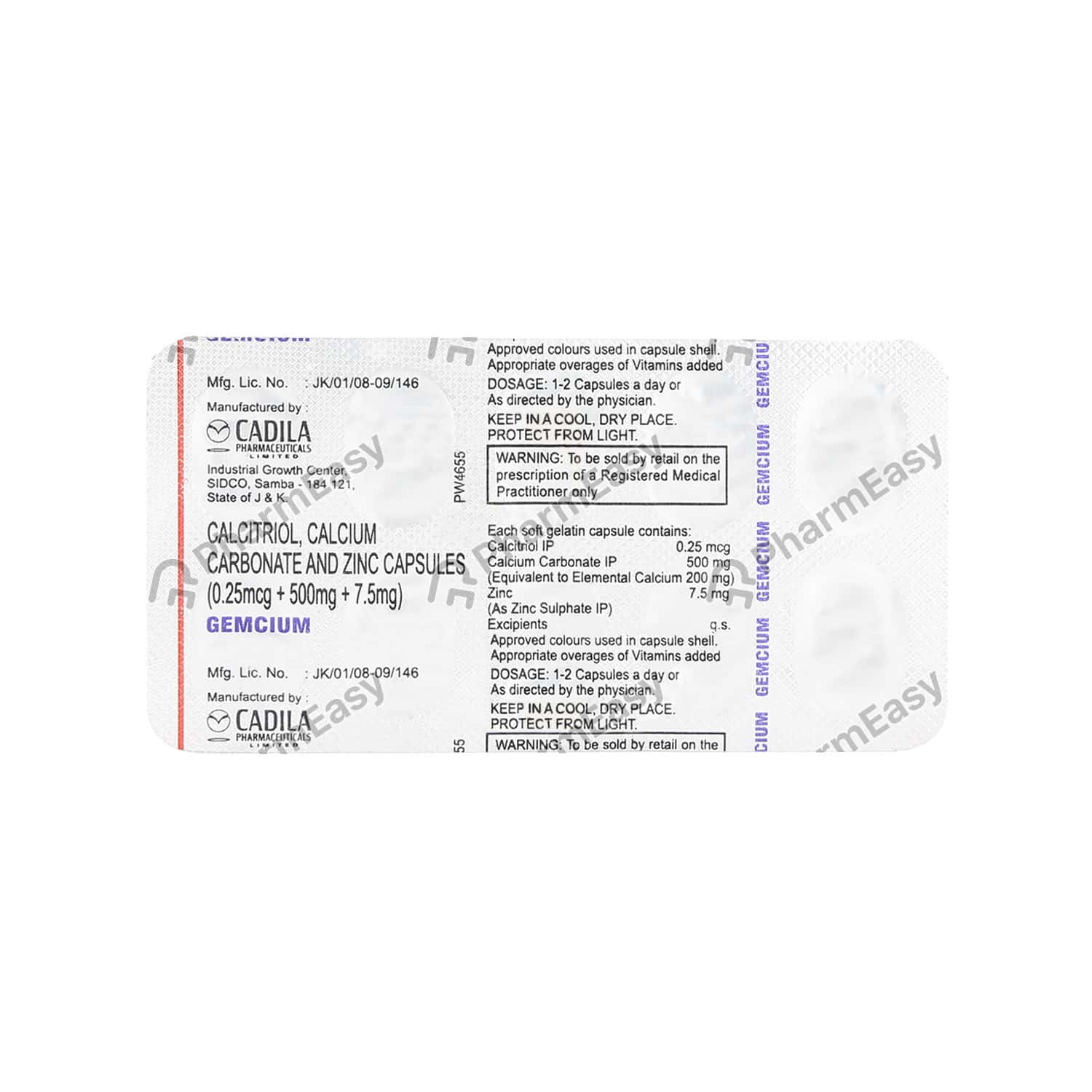 Buy Gemcium Capsule (10) Online at Flat 18% OFF* | PharmEasy