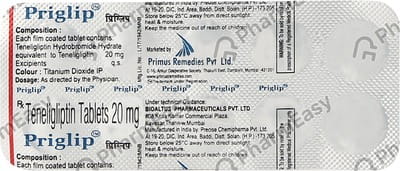 Priglip 20 MG Tablet (10): Uses, Side Effects, Price & Dosage | PharmEasy