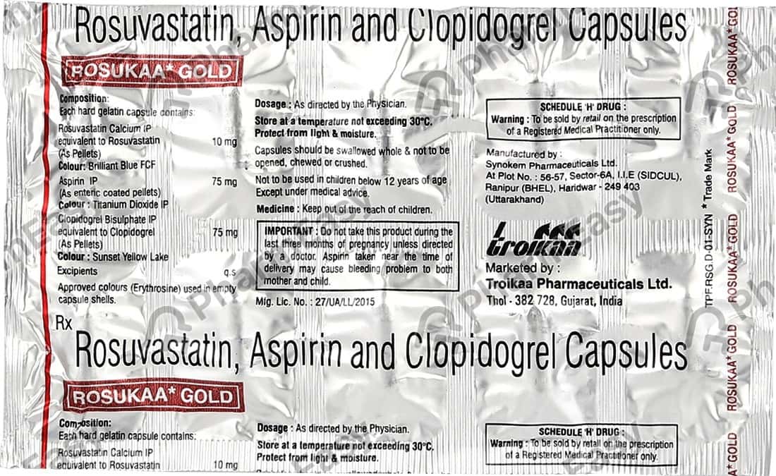 Rosukaa Gold 10mg Strip Of 10 Capsules: Uses, Side Effects, Price ...