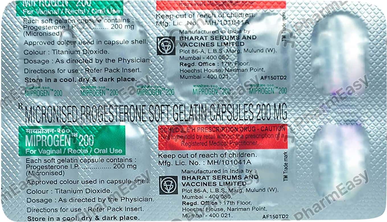 Miprogen Sr 200 MG Tablet (10): Uses, Side Effects, Price, Dosage ...