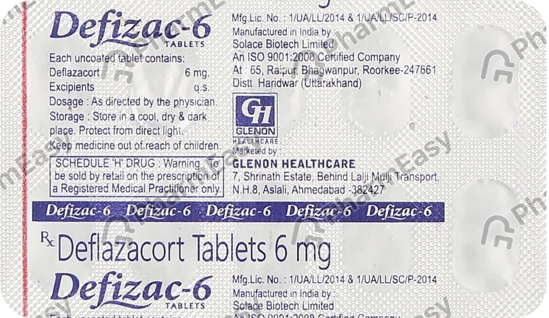 Defizac 6 MG Tablet (10): Uses, Side Effects, Price & Dosage | PharmEasy