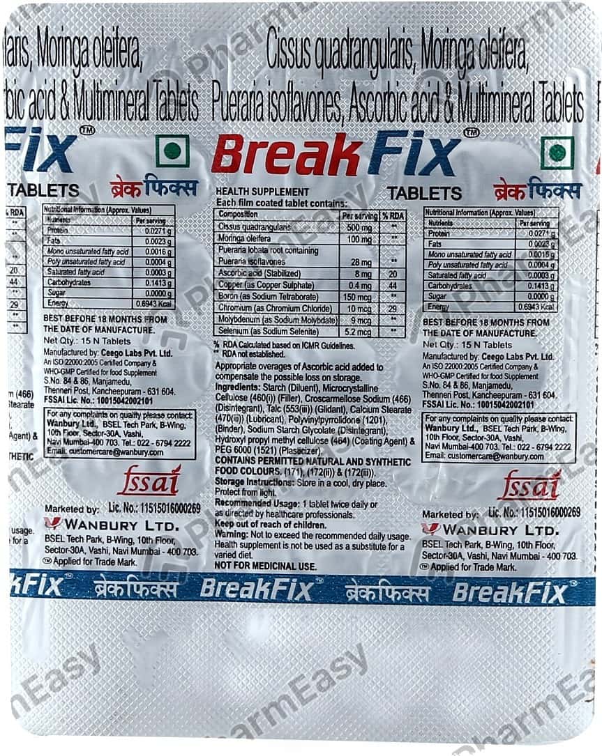 Buy Breakfix Strip Of 15 Tablets Online at Flat 15% OFF | PharmEasy