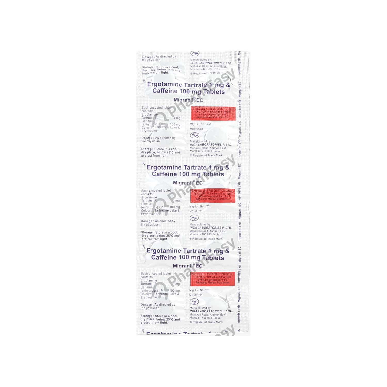 Migranil Ec Strip Of 10 Tablets - Uses, Side Effects, Dosage ...