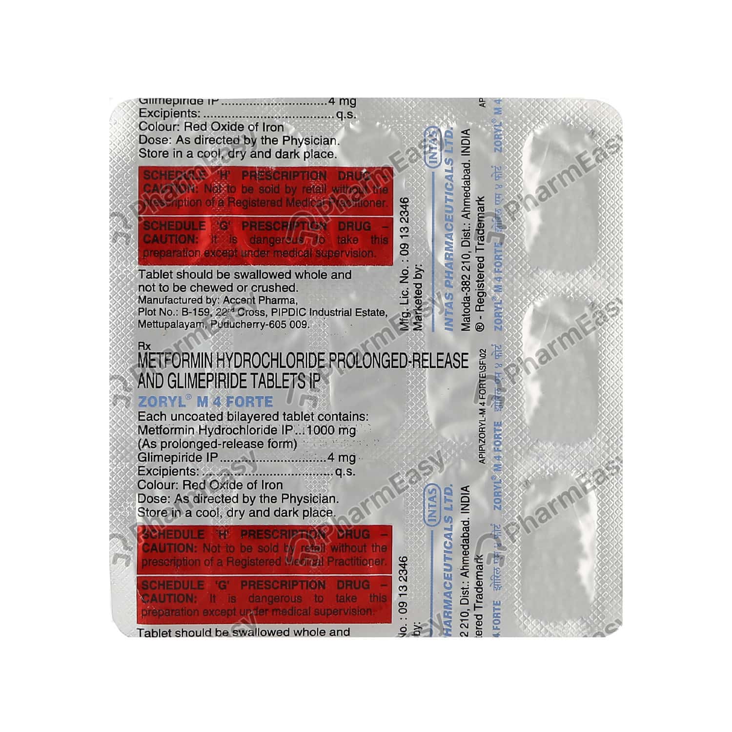 Zoryl M4 Forte Tab 15'S - Uses, Side Effects, Dosage, Composition ...