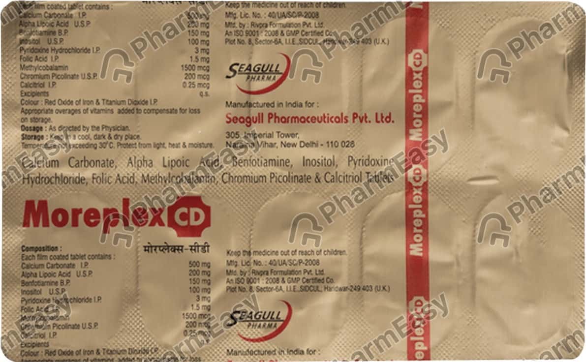 Buy Moreplex Cd Strip Of 10 Tablets Online at Flat 15% OFF | PharmEasy