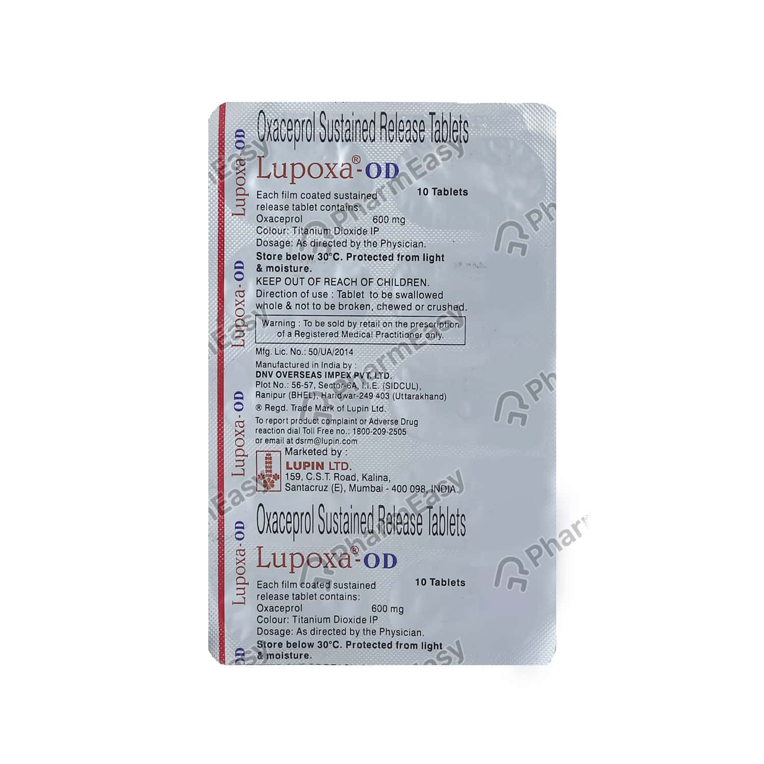 Buy Lupoxa Od 600 MG Tablet (10) Online at Flat 18% OFF* | PharmEasy