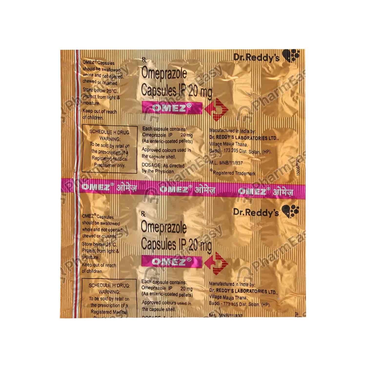 Omez 20 Cap 20'S - Uses, Side Effects, Dosage, Composition & Price ...