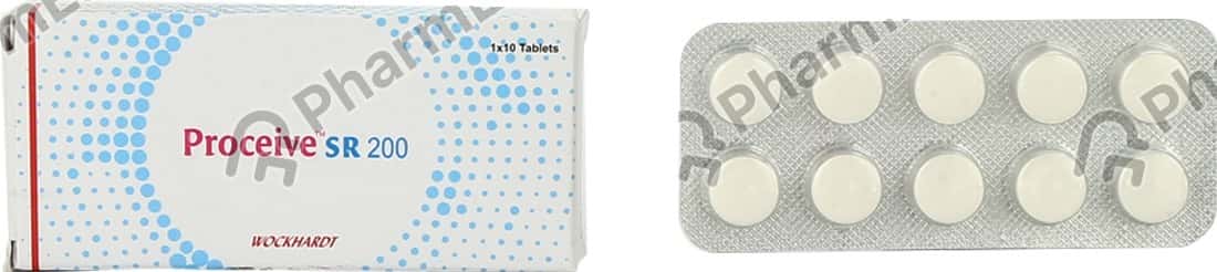 Proceive Sr 200 MG Tablet (10): Uses, Side Effects, Price & Dosage ...