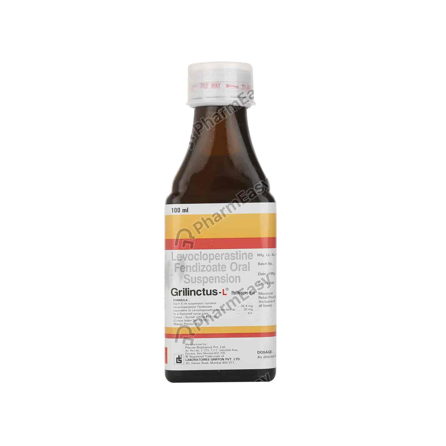 Buy Grilinctus L Susp 100ml Online at Flat 18% OFF* | PharmEasy