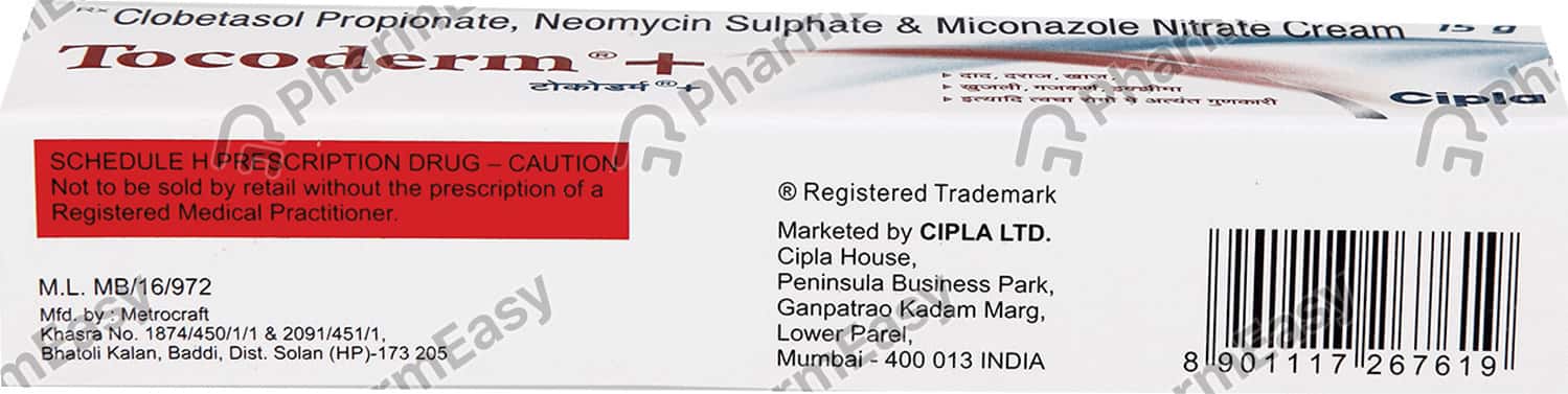 Tocoderm Plus Cream 15gm: Uses, Side Effects, Price & Dosage | PharmEasy