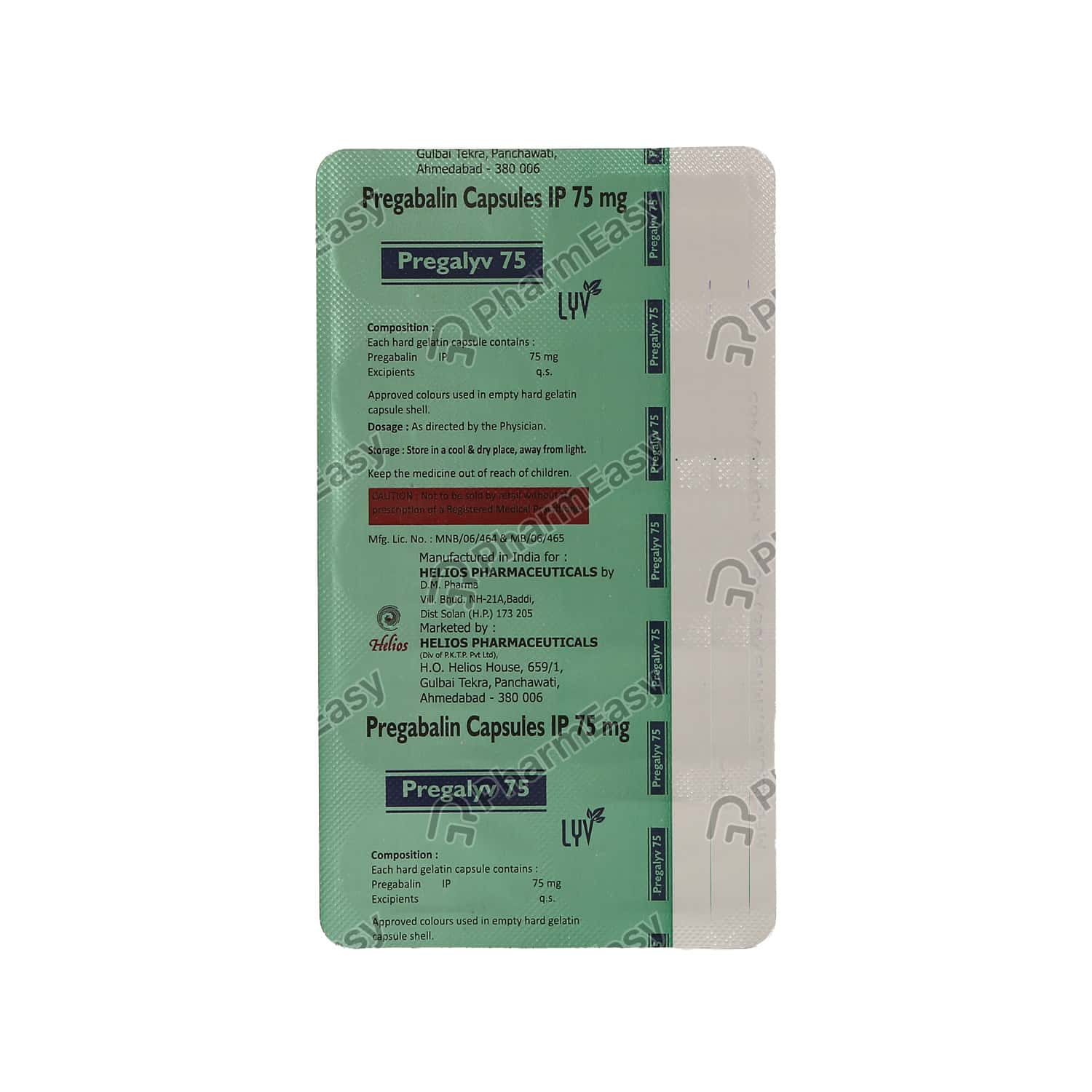 Pregalyv 75 MG Capsule (10) - Uses, Side Effects, Dosage, Composition ...