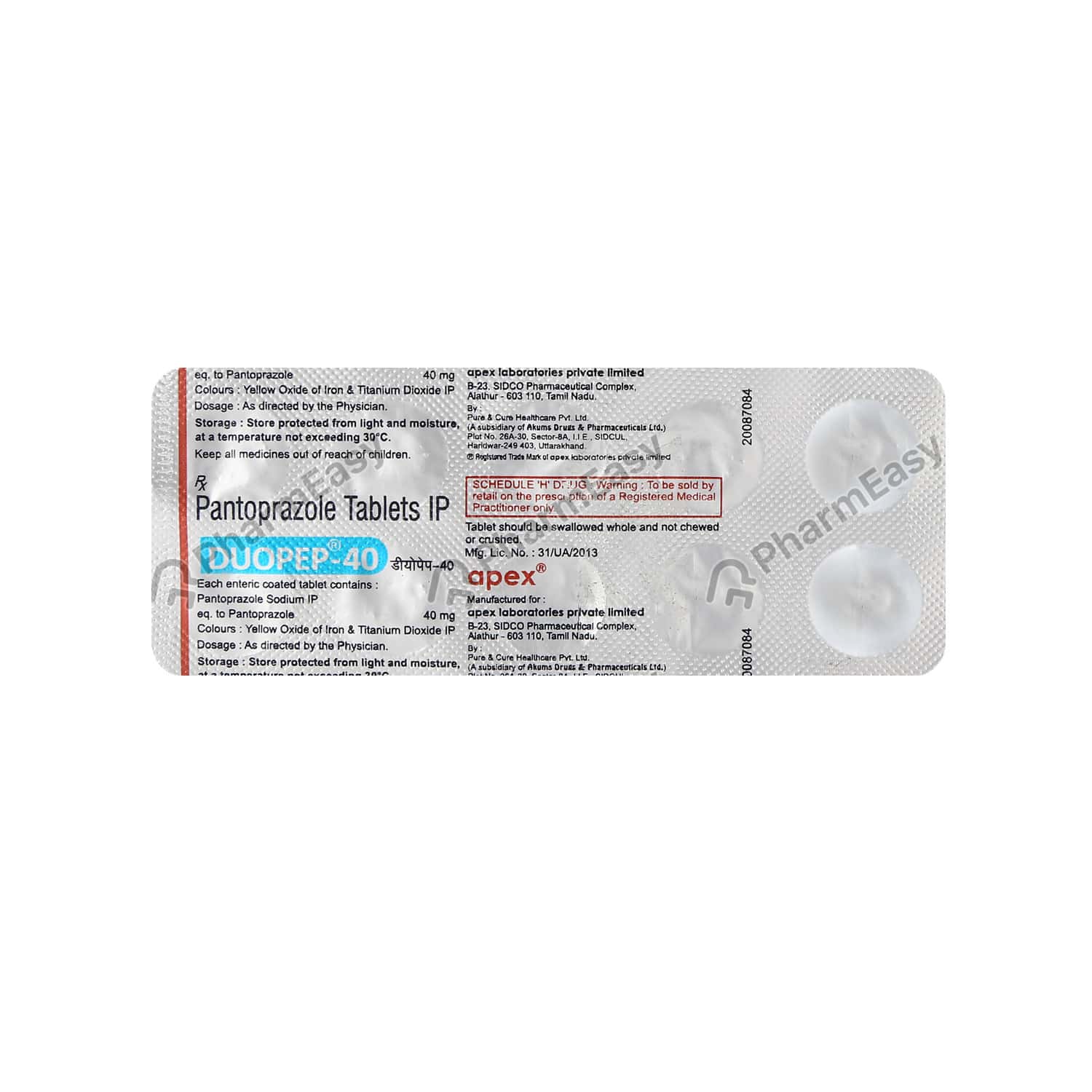 Duopep 40 MG Tablet (10) - Uses, Side Effects, Dosage, Composition ...